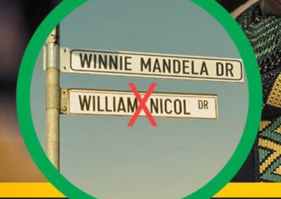 Vaarwel! William Nicol Drive se naam verander - Die Suid-Afrikaner